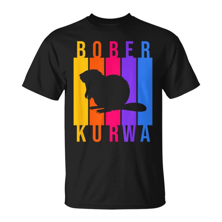 Colorful Bober BóBr Kurwa Polish Internet Meme Beaver T-Shirt - Monsterry