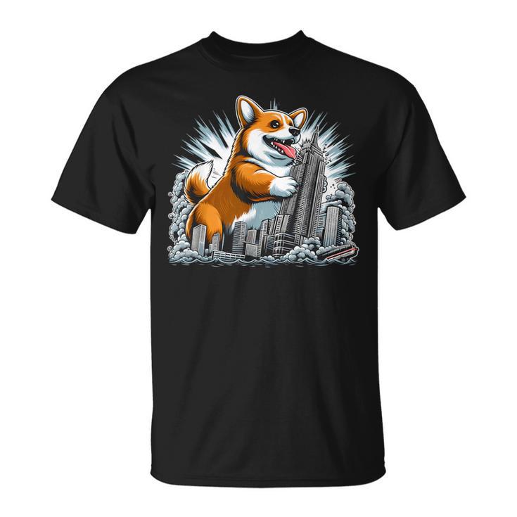 Corgizilla Dog Monster Movie Meme Corgi Graphic Kaiju T-Shirt - Thegiftio