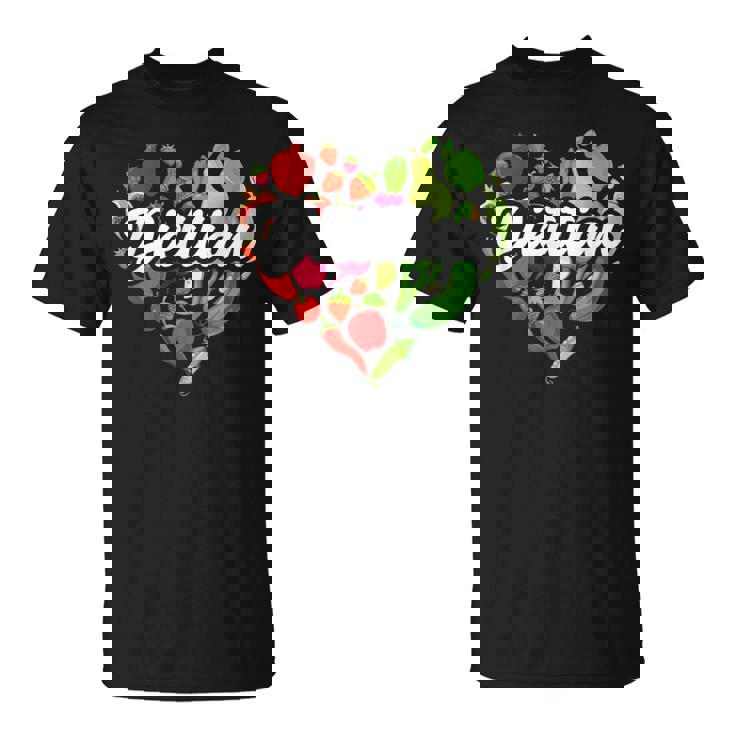 Dietitian Heart Registered Dietitian Nutrition Food T-Shirt - Monsterry