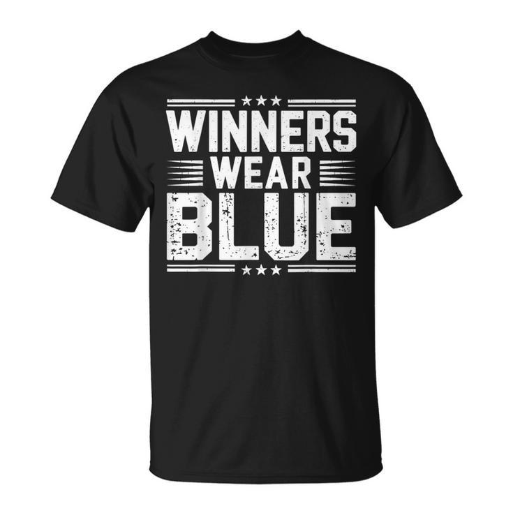 Winners Wear Blue Spirit Wear Team Game Color War Camp T-Shirt | Mazezy