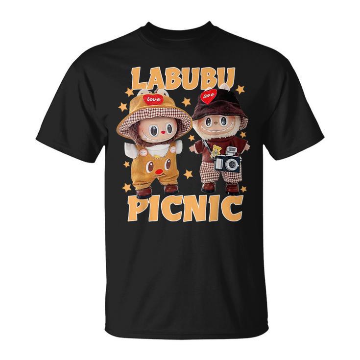 Labubu Cute Labubu Picnic And Friends Meme T-Shirt - Monsterry
