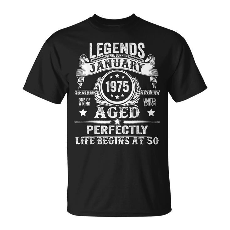 Legends Were Born In January 1975 Vintage 50Th Birthday Men T-Shirt ...