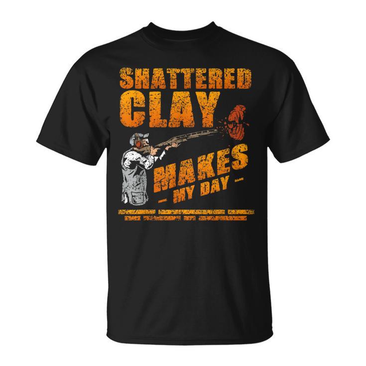 Shattered Clay Makes My Day Pull Trap Pigeon Clay Shooting T-Shirt ...