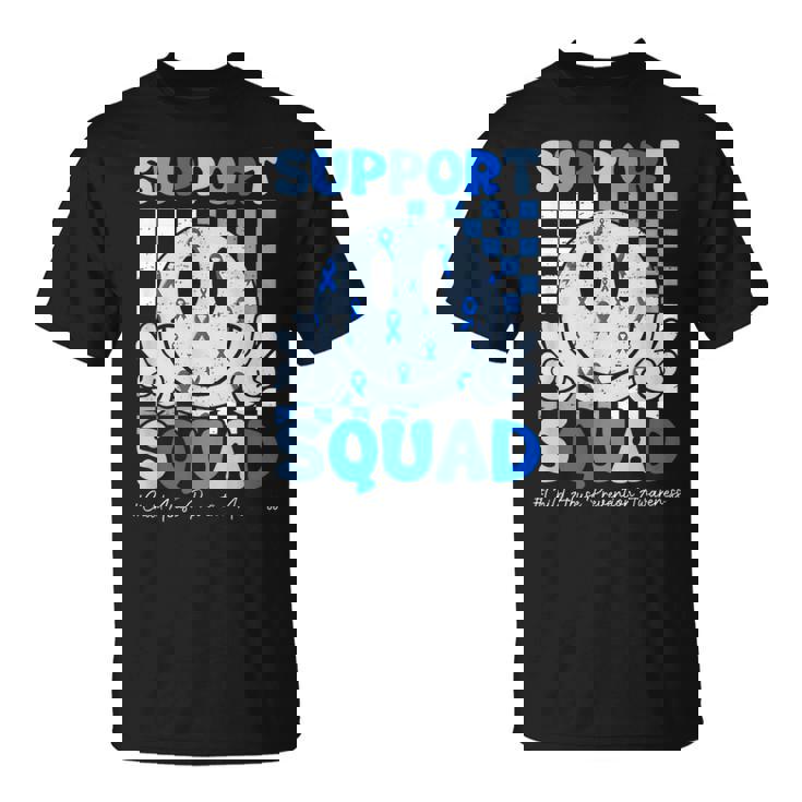 Support Squad Child Abuse Prevention Awareness Smile Face T-Shirt | Mazezy