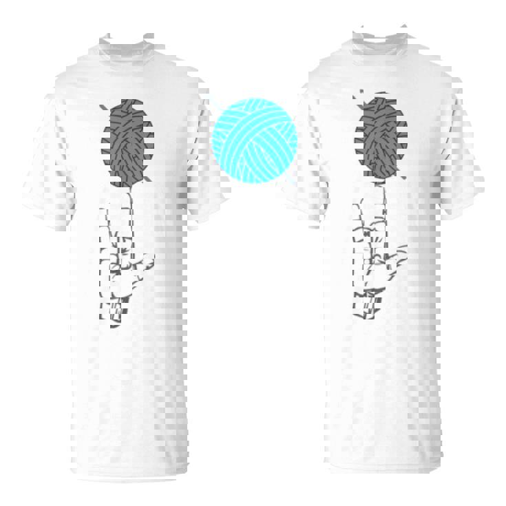 Deaf Pride I Love Crochet Hand Heart Sign Language ASL T-Shirt - Monsterry