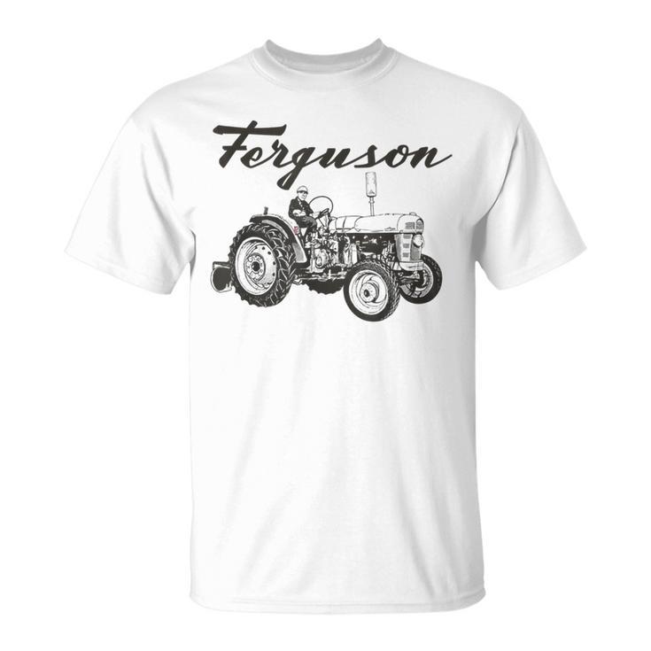 Vintage Te-20 Ferguson Tractor Vector Poster T-Shirt | Mazezy