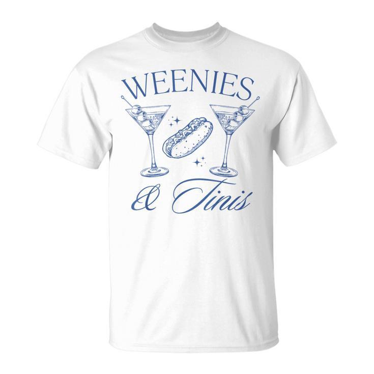 Weenies And Tinis Hot Dogs With Martini Cocktail Party T-Shirt ...