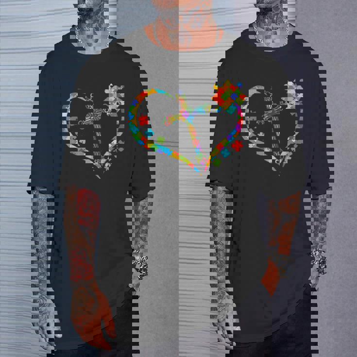 Christian Cross Puzzle Autism Awareness Costume Kids T-Shirt - Monsterry