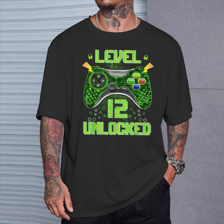 Level 12 Unlocked 12th Birthday 12 Year Old Video Game T-Shirt - Monsterry