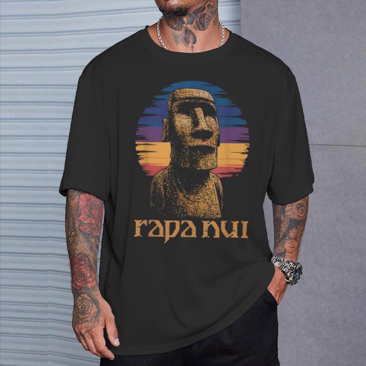 Moai Rapa Nui Vintage Monolithic Statue Polynesia Souvenir T-Shirt ...