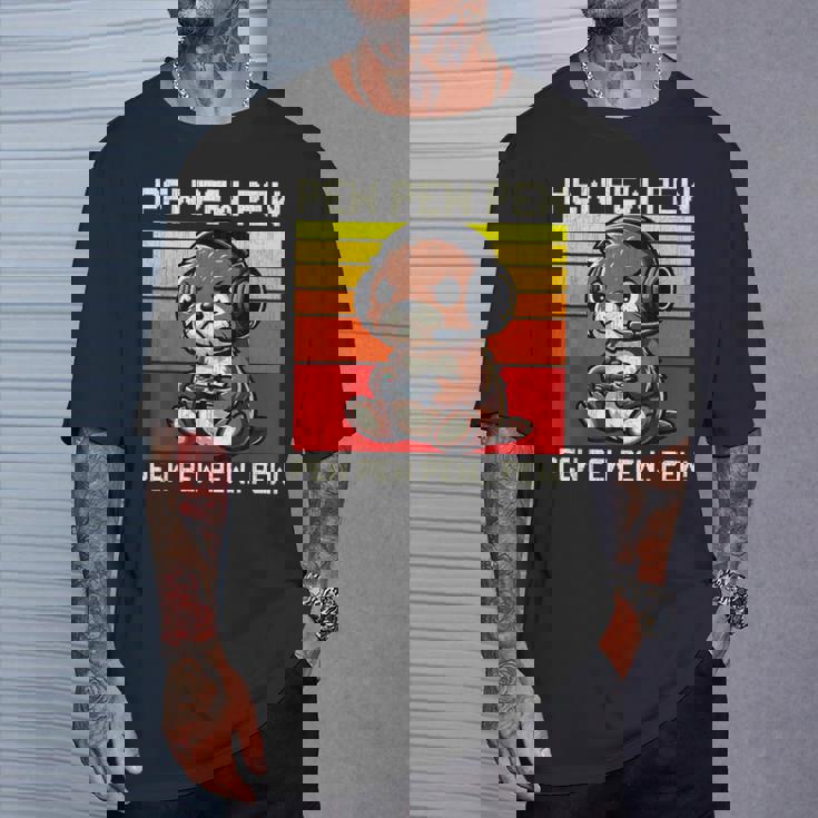 Otter Gamer Pew Video Games Vintage Boys Girls T-Shirt | Mazezy DE