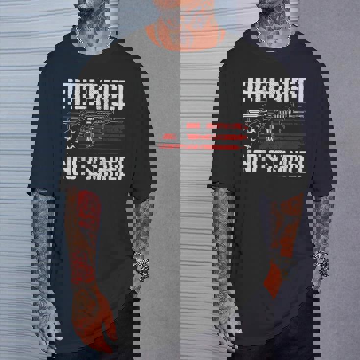 Prepared Not Scared 2nd Amendment Pro Guns AR15 ON BACK T-Shirt - Monsterry