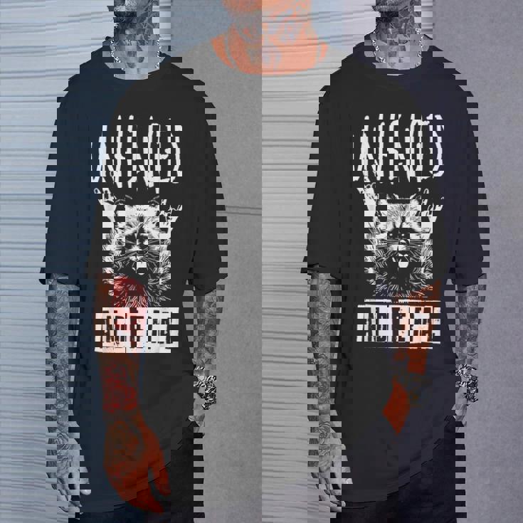 Raccoon Unhinged And Feral Retro Racoon Meme Street Cat T-Shirt - Monsterry