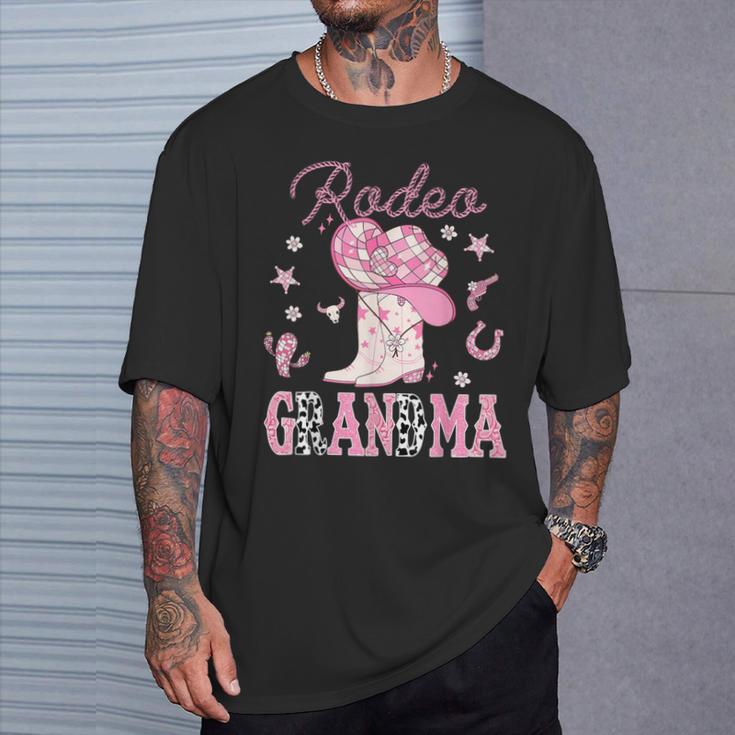 Rodeo Grandma Pink Boots Coquette Cow-Girl Birthday Party T-Shirt ...