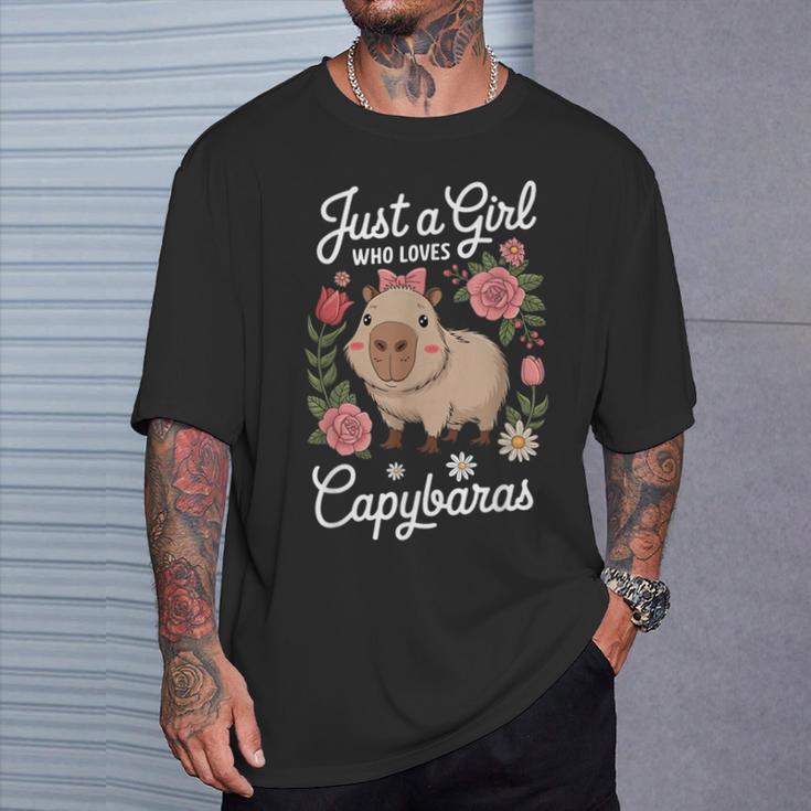 Solo Una Chica Que Ama Los Capibaras Lindo Diseño De Capibara Camiseta ...