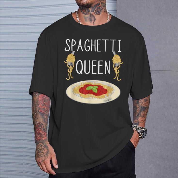 Spaghetti Queen Italian Carbonara Bolognese Pasta Noodle T-Shirt ...