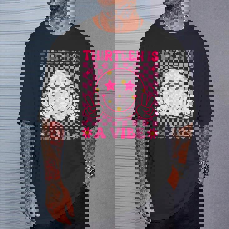 Thirteen Is A Vibe Groovy 13th Birthday 13 Year Old Girl T-Shirt ...