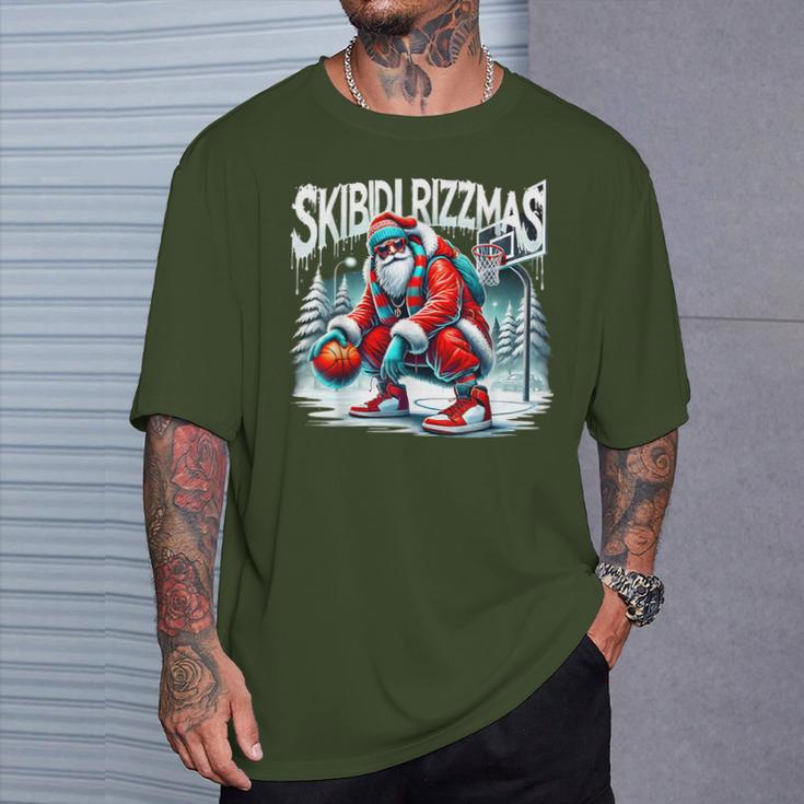 Christmas Xmas Skibidi Rizzmas Santa Basketball Dunk T-Shirt | Mazezy