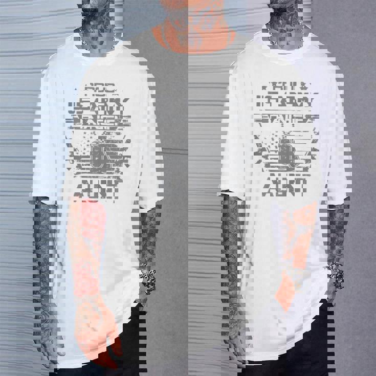 Proud US Army Ranger Aunt Flag American USA Military Veteran T-Shirt ...