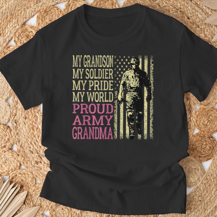 My Grandson My Soldier Hero Proud Army Grandma US Military T-Shirt ...