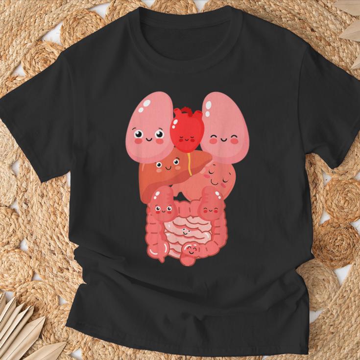 Internal Organs Human Anatomy Smiling T-Shirt - Monsterry