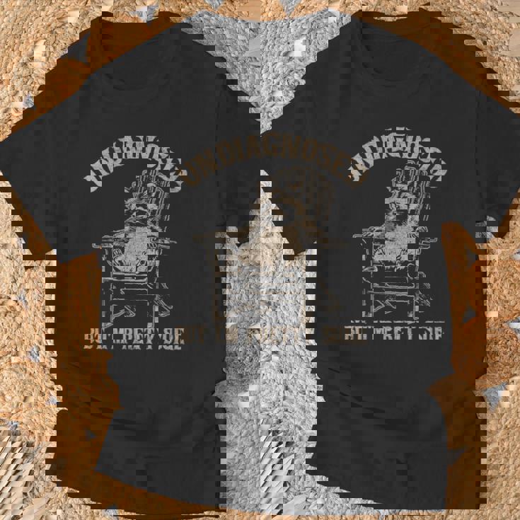 Undiagnosed But I'm Pretty Sure Cowboy Raccoon Saying T-Shirt | Mazezy DE