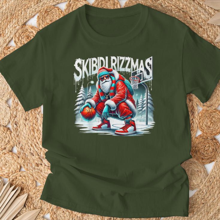Christmas Xmas Skibidi Rizzmas Santa Basketball Dunk T-Shirt | Mazezy