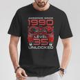 Level 35 Unlocked Awesome Since 1990 35Th Birthday Gaming T-Shirt | Mazezy